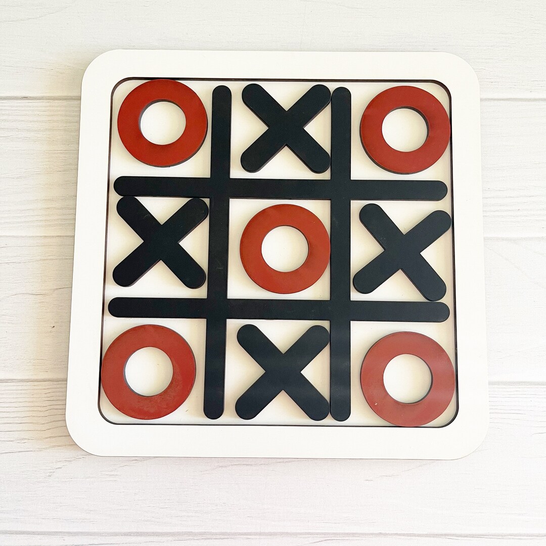 Tic Tac Toe Wood Game for Kids Square 8 X 8 - Etsy