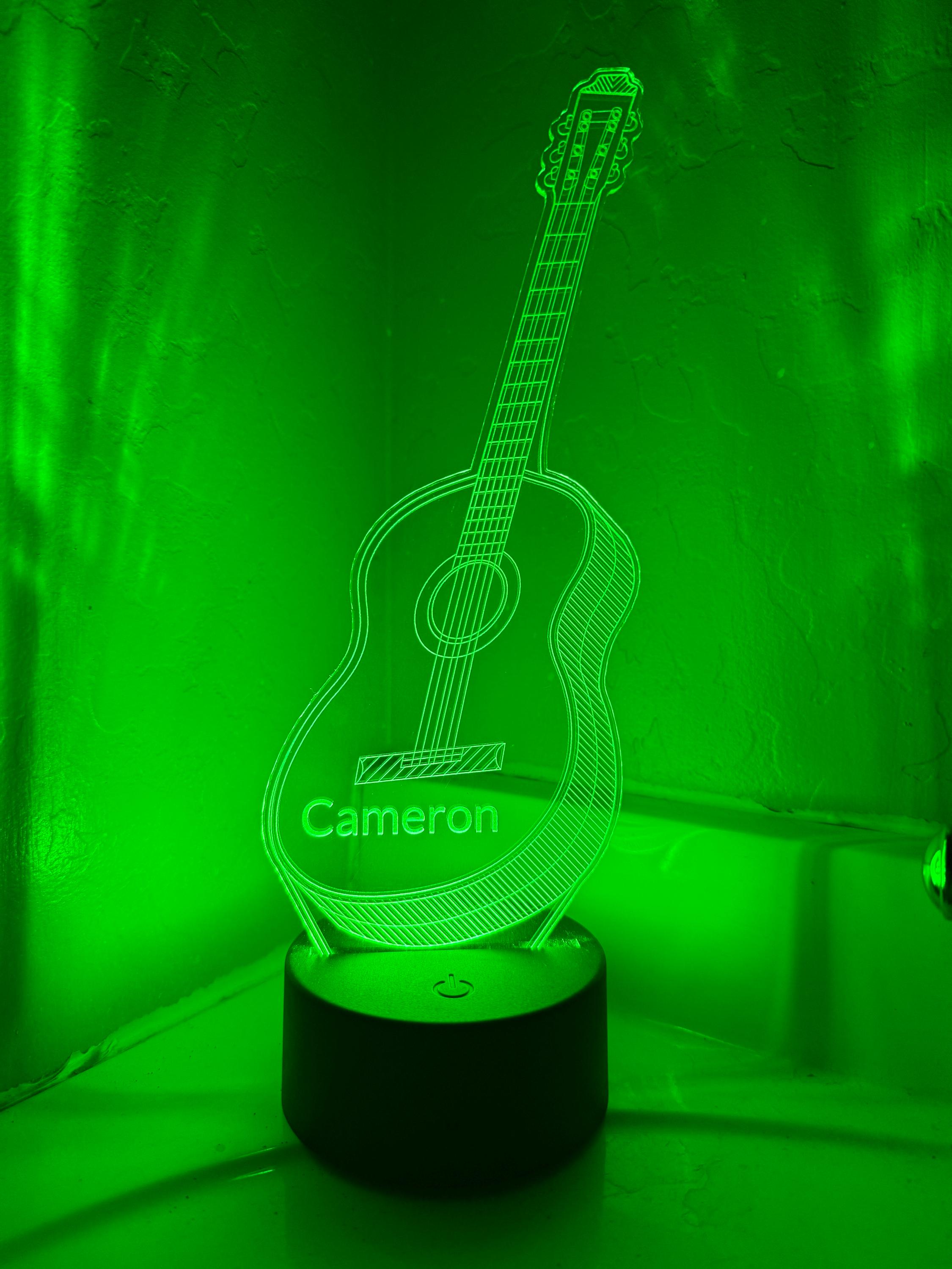 Music Guitar Personalized LED Light Nightlight for Kids or Adults ...
