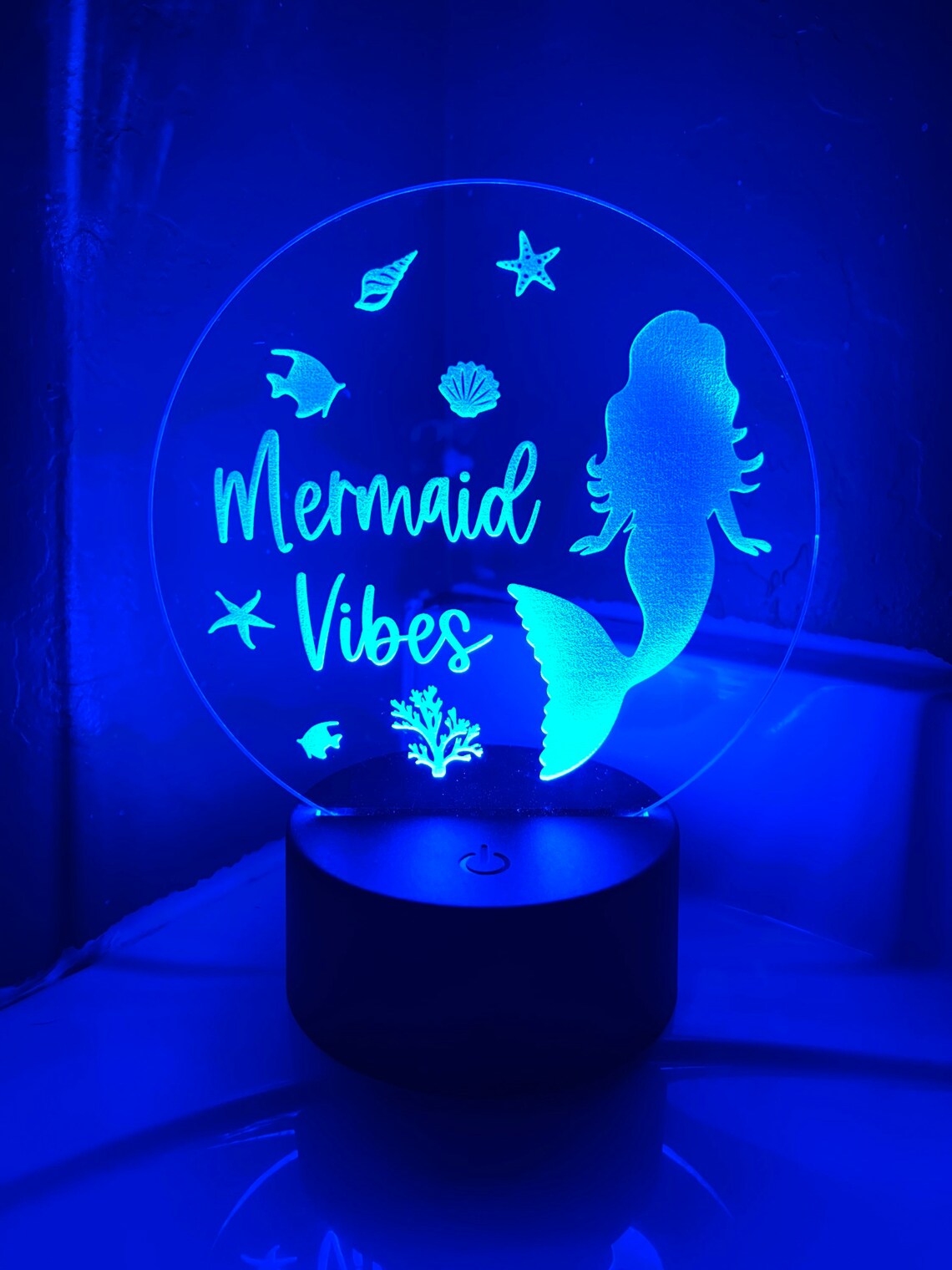 Mermaid Vibes RGB Night Light LED Decor Kids Ocean Fin Fish Sea Star - Etsy