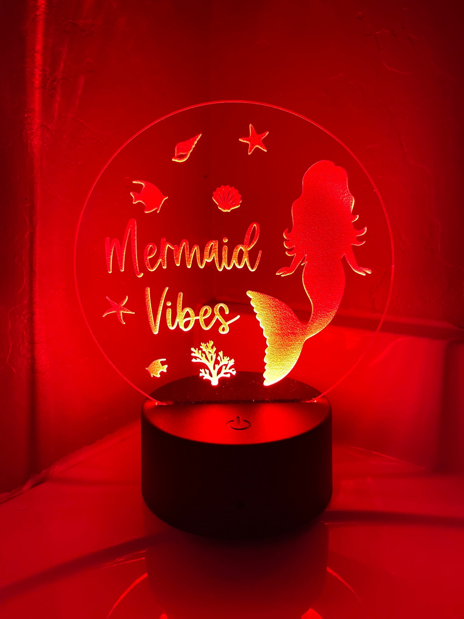 Mermaid Vibes RGB Night Light LED Decor Kids Ocean Fin Fish Sea Star - Etsy