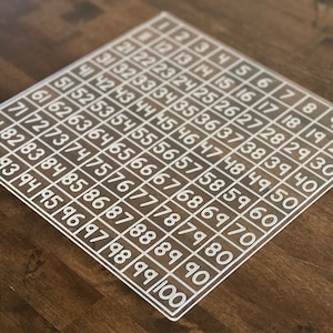 Graph Paper Math Board With 1-100 Numbers - 1 X 1” Inch Boxes and 10 X ...