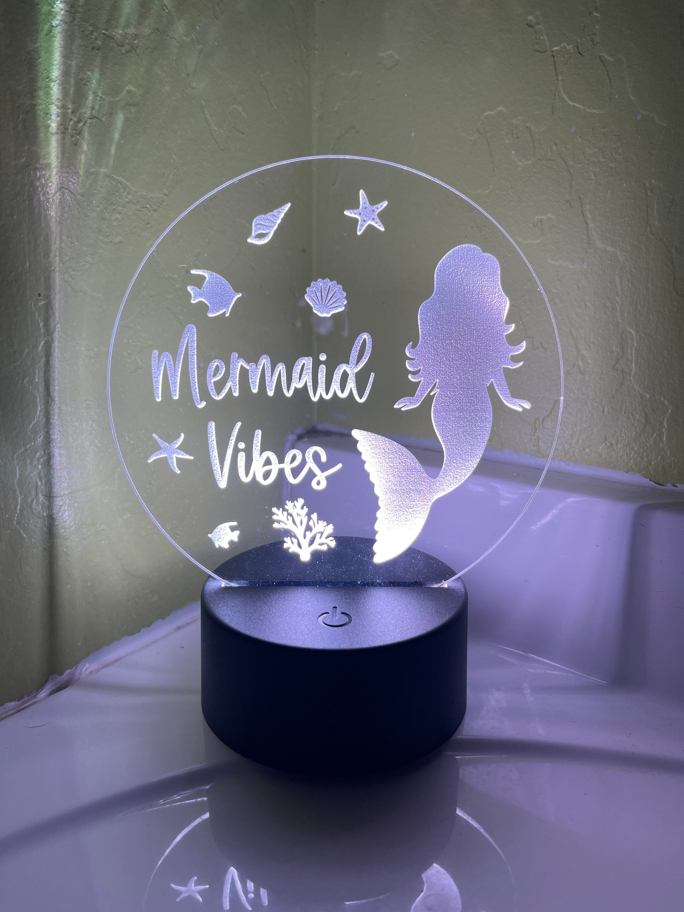 Mermaid Vibes RGB Night Light LED Decor Kids Ocean Fin Fish Sea Star - Etsy