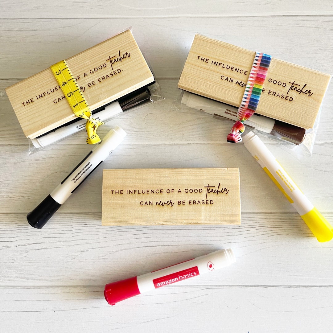 Teacher Gift Dry Erase Marker Set & Eraser - Engraved Wood Appreciation ...