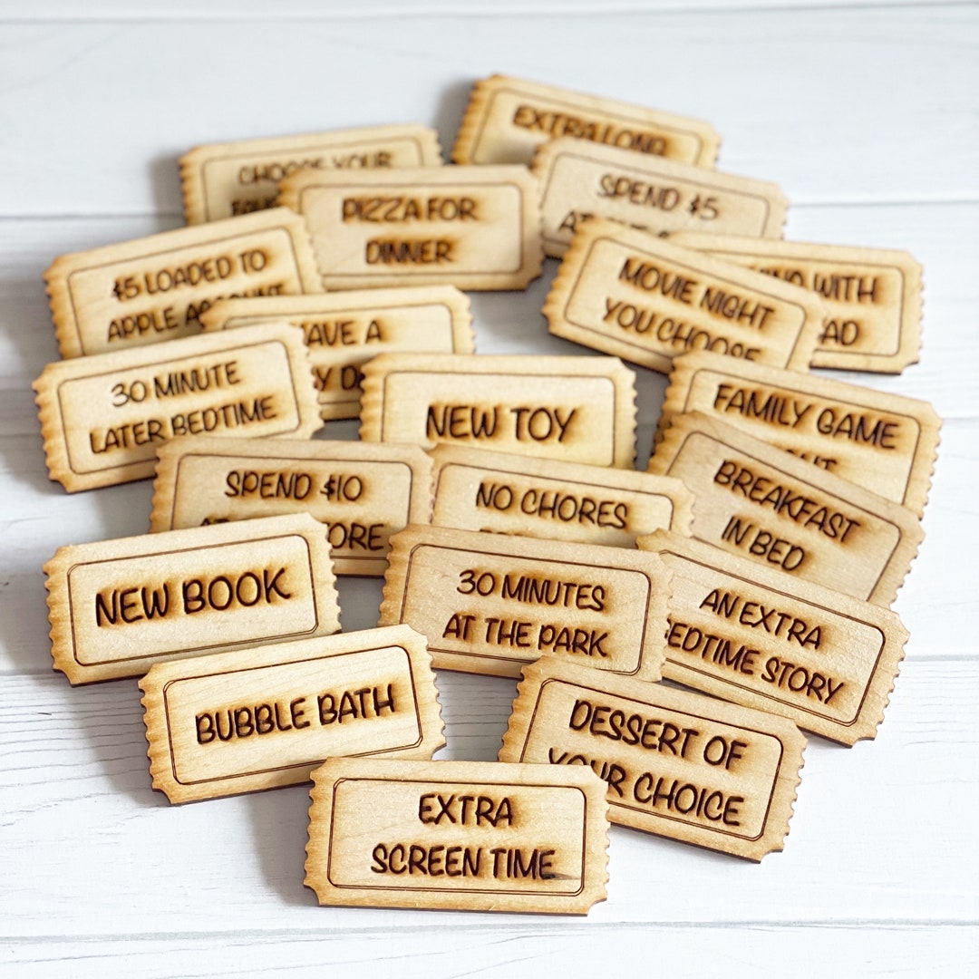 Reward Wood Tokens for Children - Reward Chart School Incentive ...