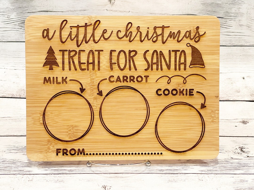 Christmas Santa Board for Kid's - Milk Cookies & Carrots - Personalized ...