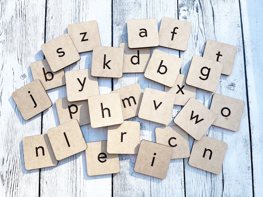 Wood Alphabet Flashcard Set for Kids - 26 Letters for Easy Practice ...