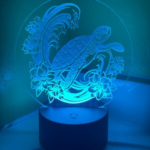 Turtle Ocean LED Nightlight - Swimming Animal Sea Life Desk Lamp Nite ...