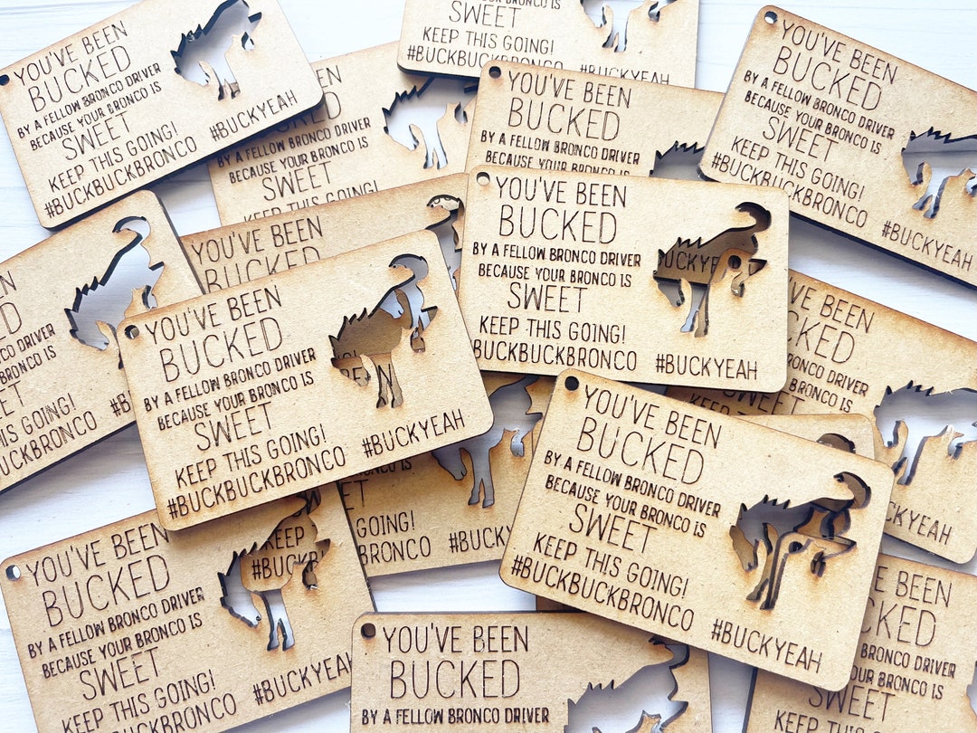Buck Buck Bronco Wood Tags - Vehicle Car Truck - Pony Horse Buckyeah ...