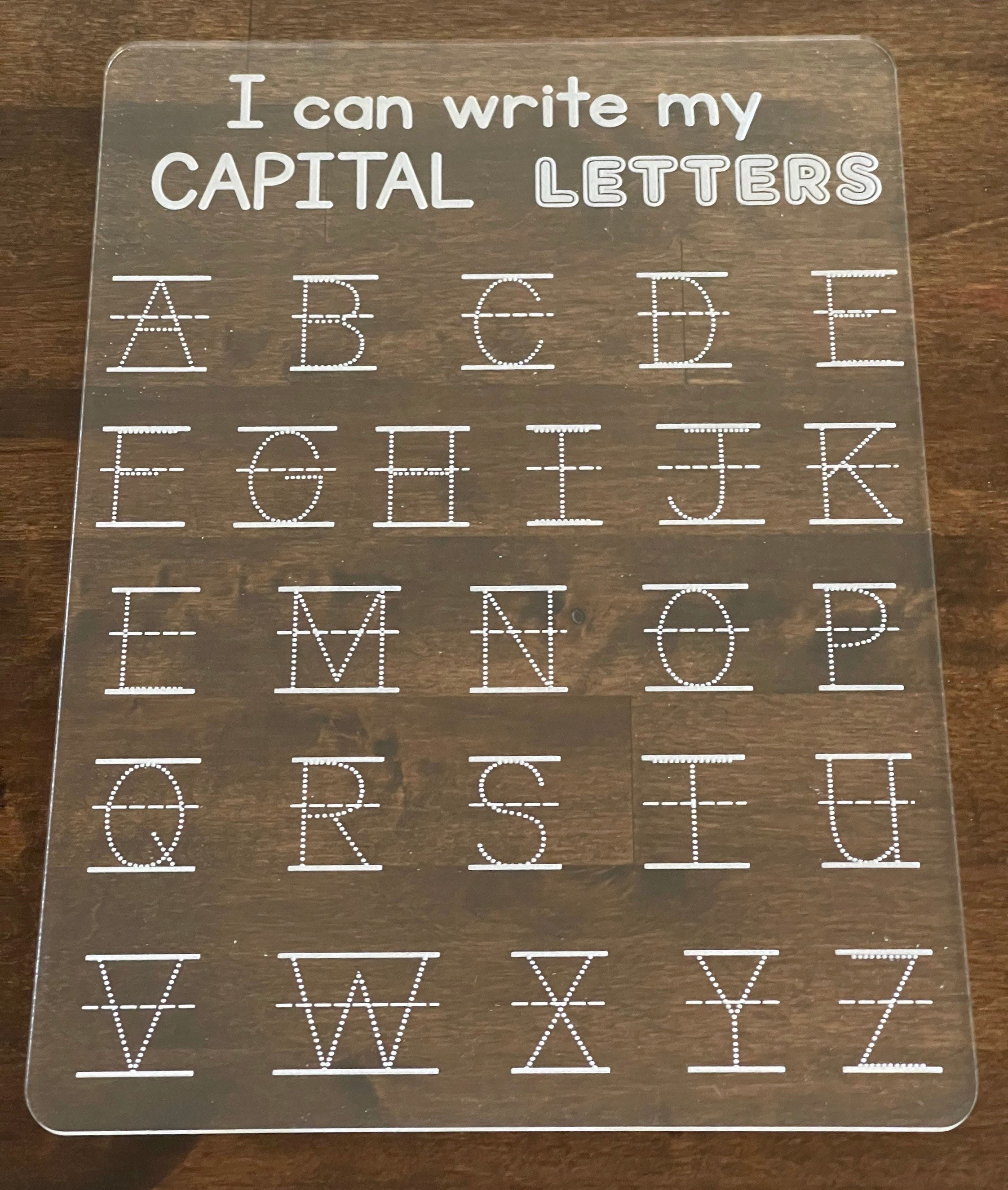 Capital & Lowercase Letter Acrylic Dry Erase Boards for Children ...