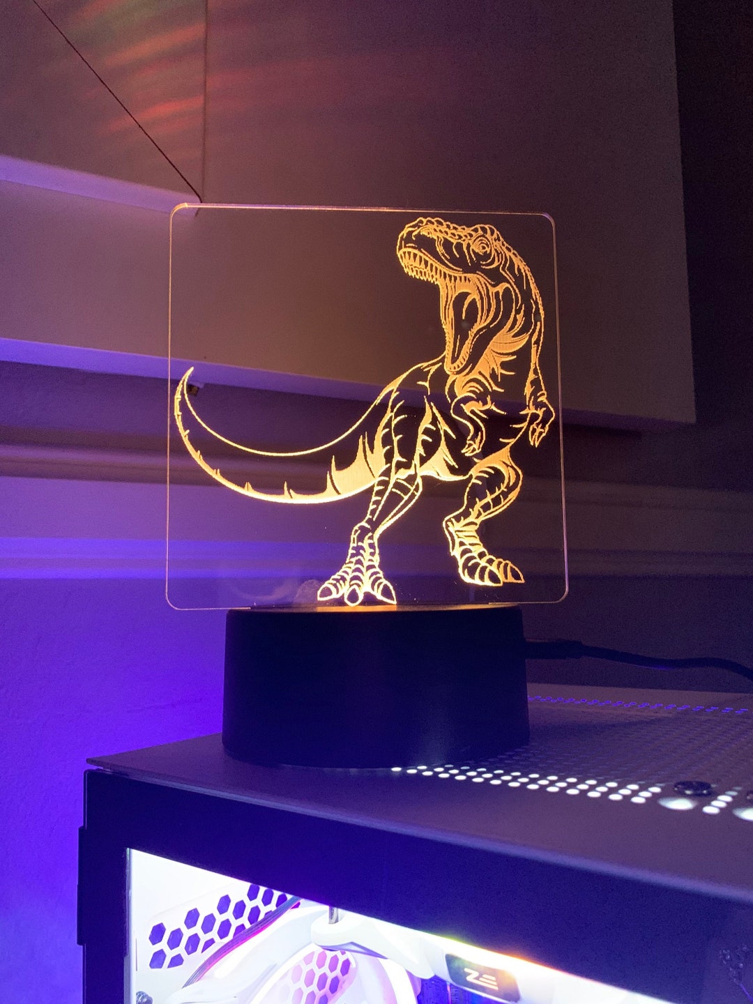 Dinosaur LED Light Kids Room Decor Gaming Desk T-rex Lamp Boys Dino - Etsy