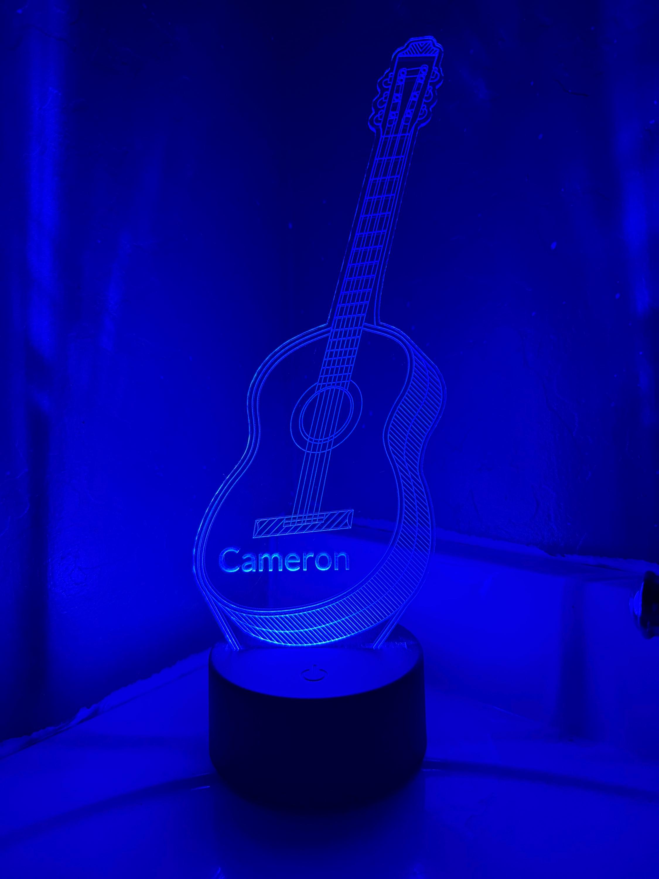 Music Guitar Personalized LED Light Nightlight for Kids or Adults ...