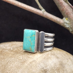 Beth Dutton Inspired Turquoise and Sterling Silver Large Statement Ring ...