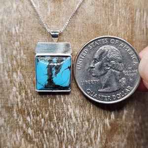 Beth Dutton Inspired Kingman Turquoise Bezel Necklace Sterling Silver ...