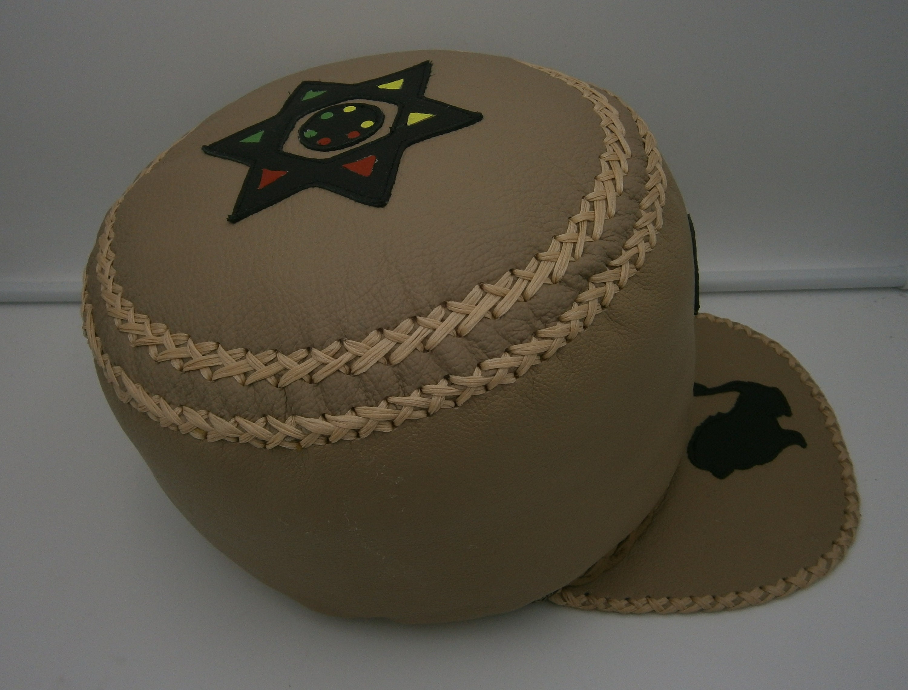 XL/XXXL Rasta Crown in Light Brown Leather With Star of David, Africa ...