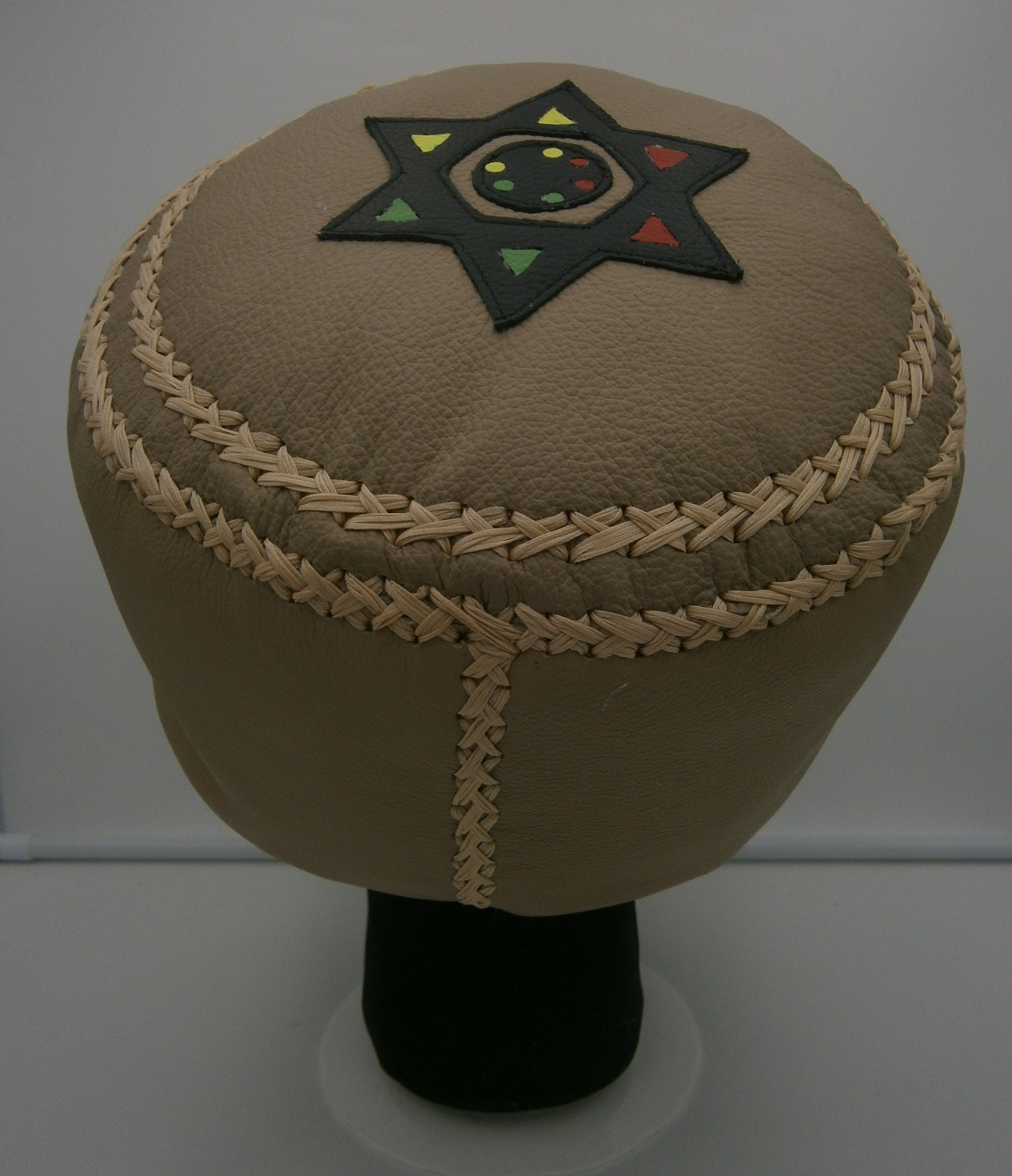 XL/XXXL Rasta Crown in Light Brown Leather With Star of David, Africa ...