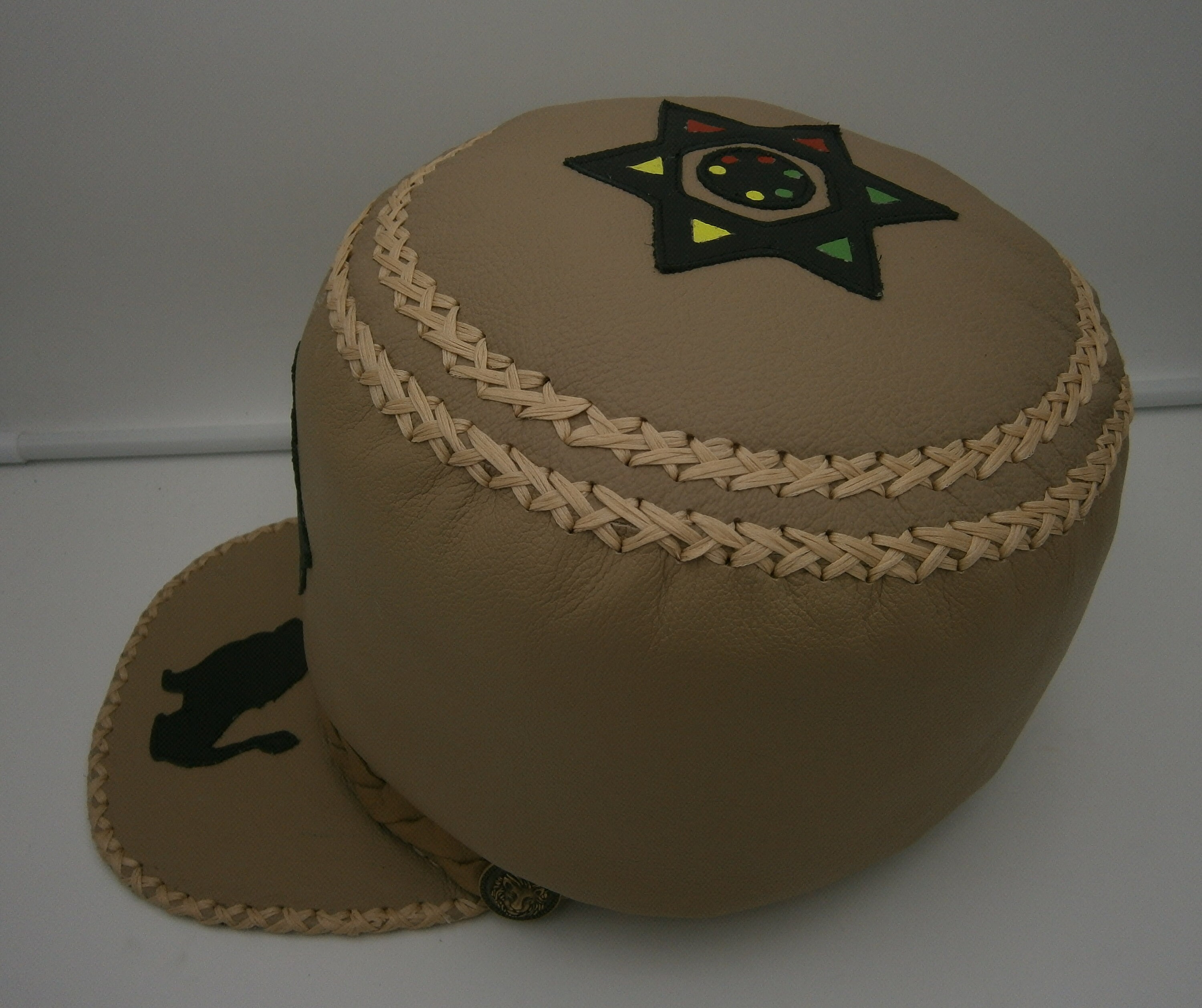 XL/XXXL Rasta Crown in Light Brown Leather With Star of David, Africa ...