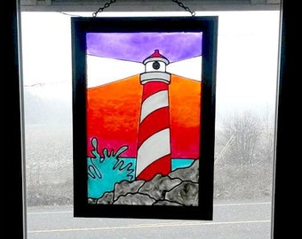 Lighthouse painting | Etsy