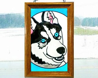 Husky Stained Glass - Etsy