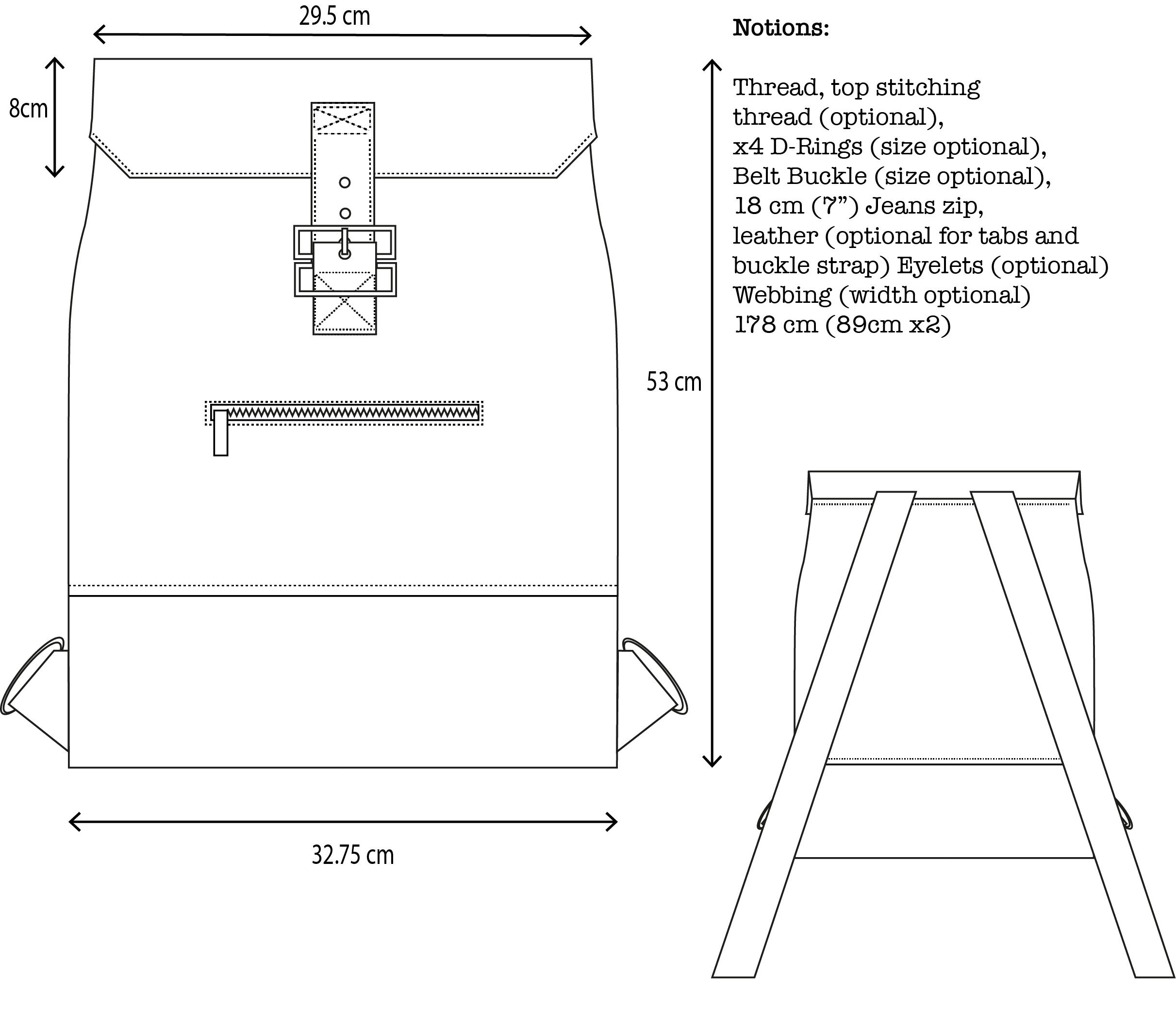 Instant PDF Download Knapsack, Back Pack, Ruck Sack Sewing Pattern With ...