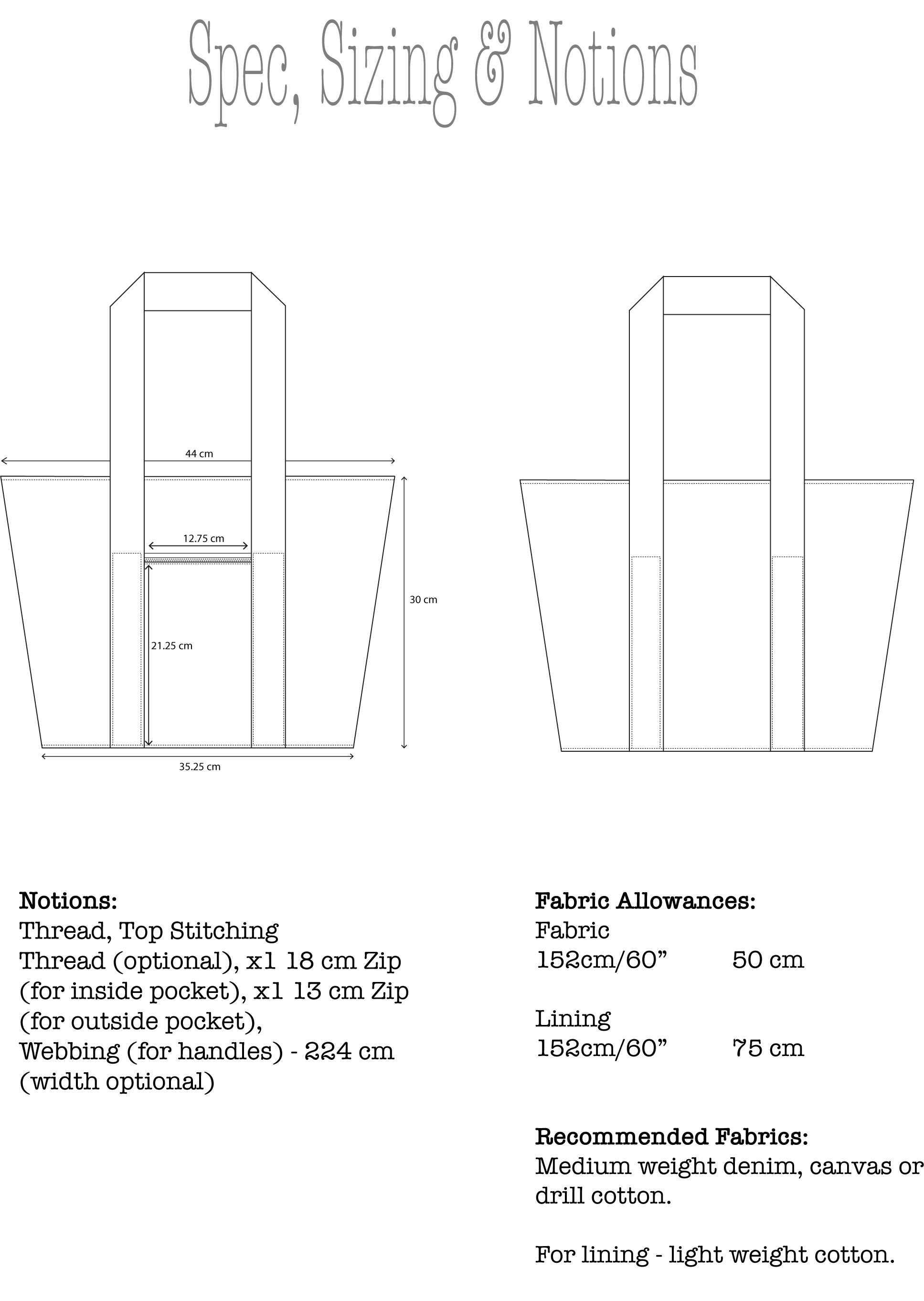 Easy to Make Tote Bag PDF Sewing Pattern. Simply Download This Quick to ...