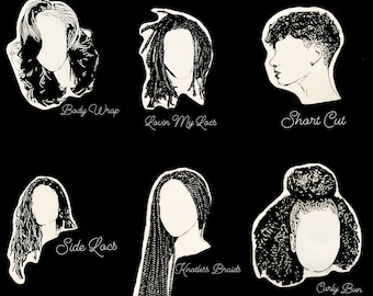 Natural Hair Stickers | Etsy