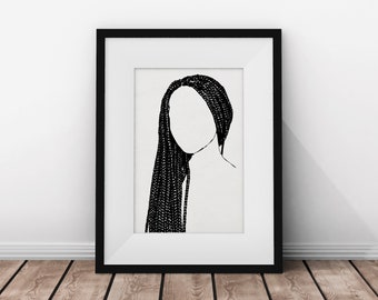 Braids Hair Wall Art - Etsy