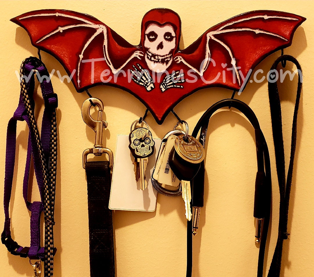 HANDMADE Crimson Ghost Skull Art Hanger or Wall Piece Without Hooks ...