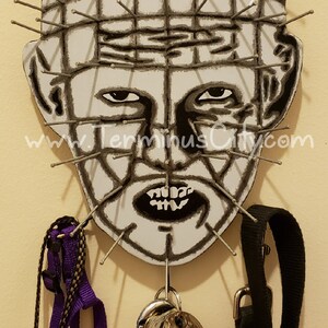 Custom Handmade Pinhead Cenobite Hellraiser Wall Art Hanger Hooks Keys ...
