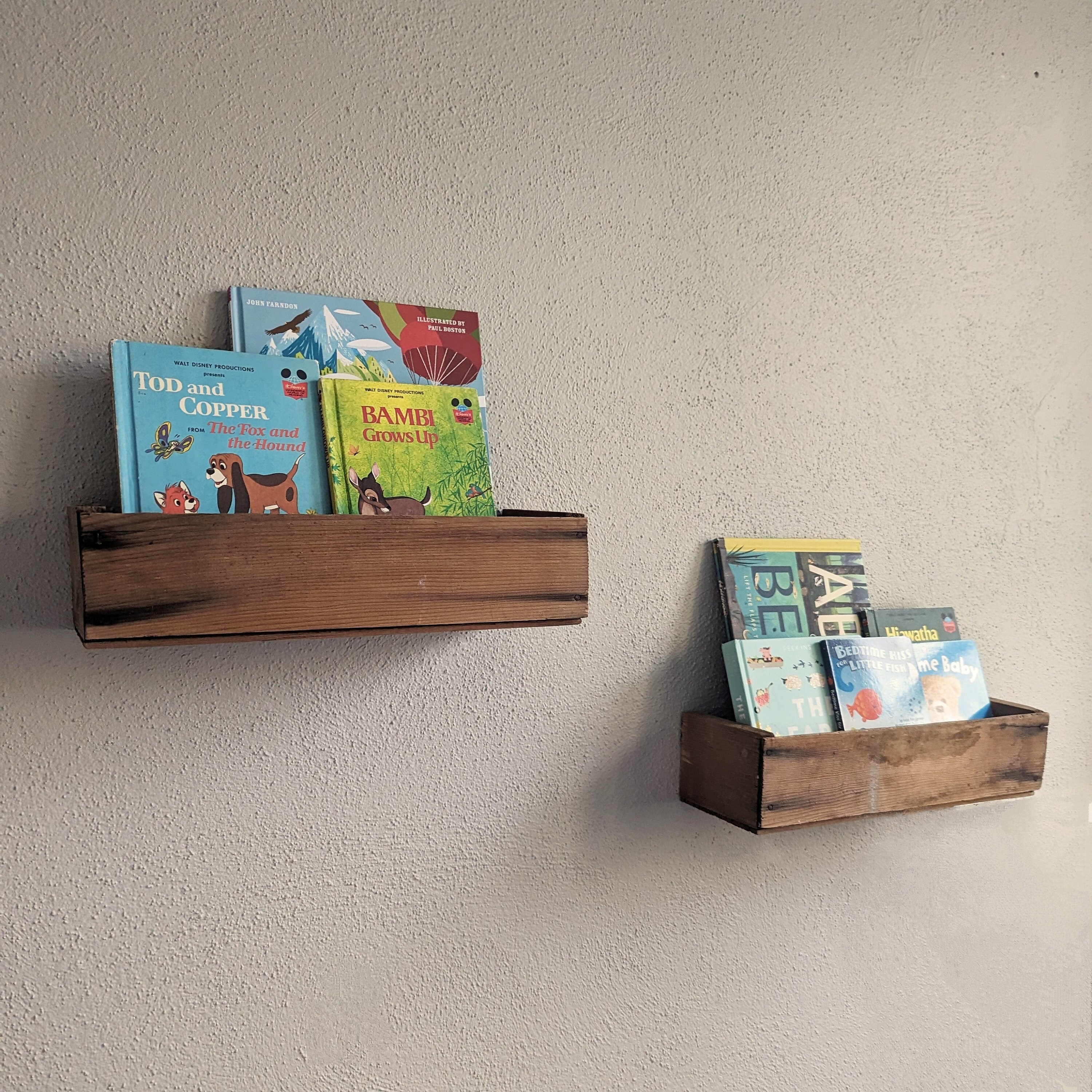 Rustic Floating Bookshelves Front Facing Bookshelf Book - Etsy