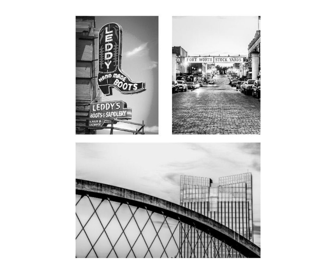 Fort Worth Three Pack in Black and White - Etsy