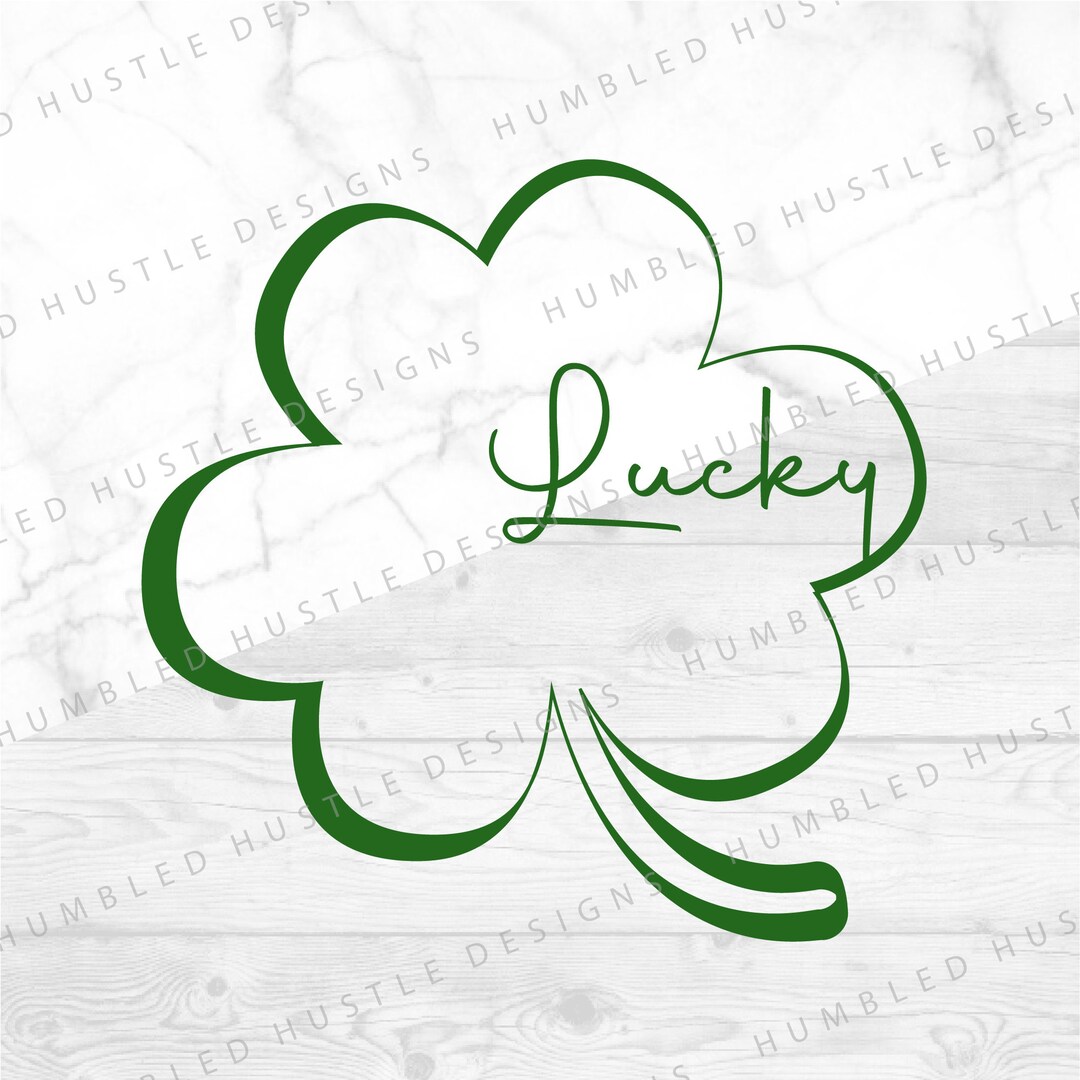 Lucky Shamrock Outline - SVG Download - Etsy