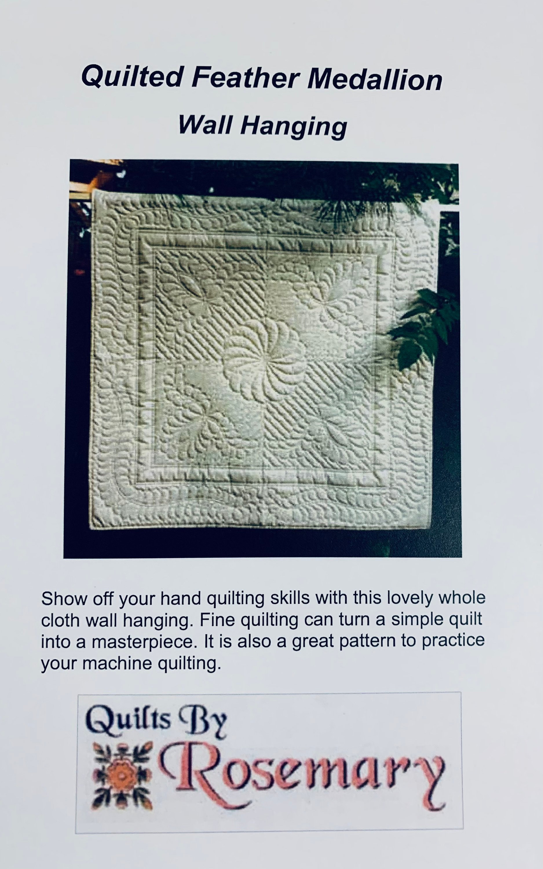 Hand Quilting Feather Medallion Pattern by Rosemary Makhan - Etsy
