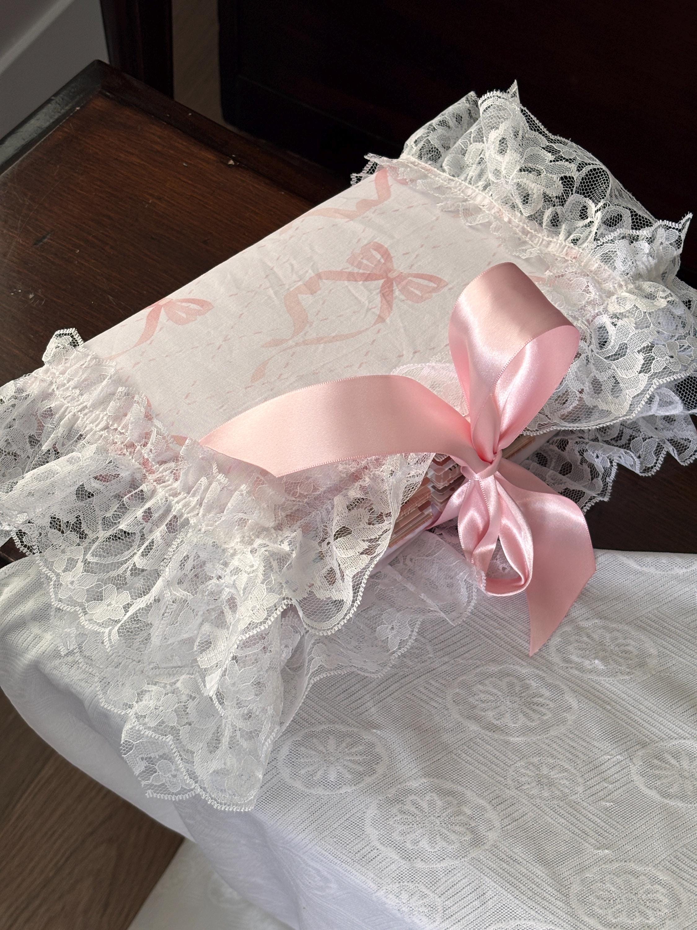 Frilly Bible Cover, Shabby Chic Pink Ribbon & Lace Scripture Case - Etsy