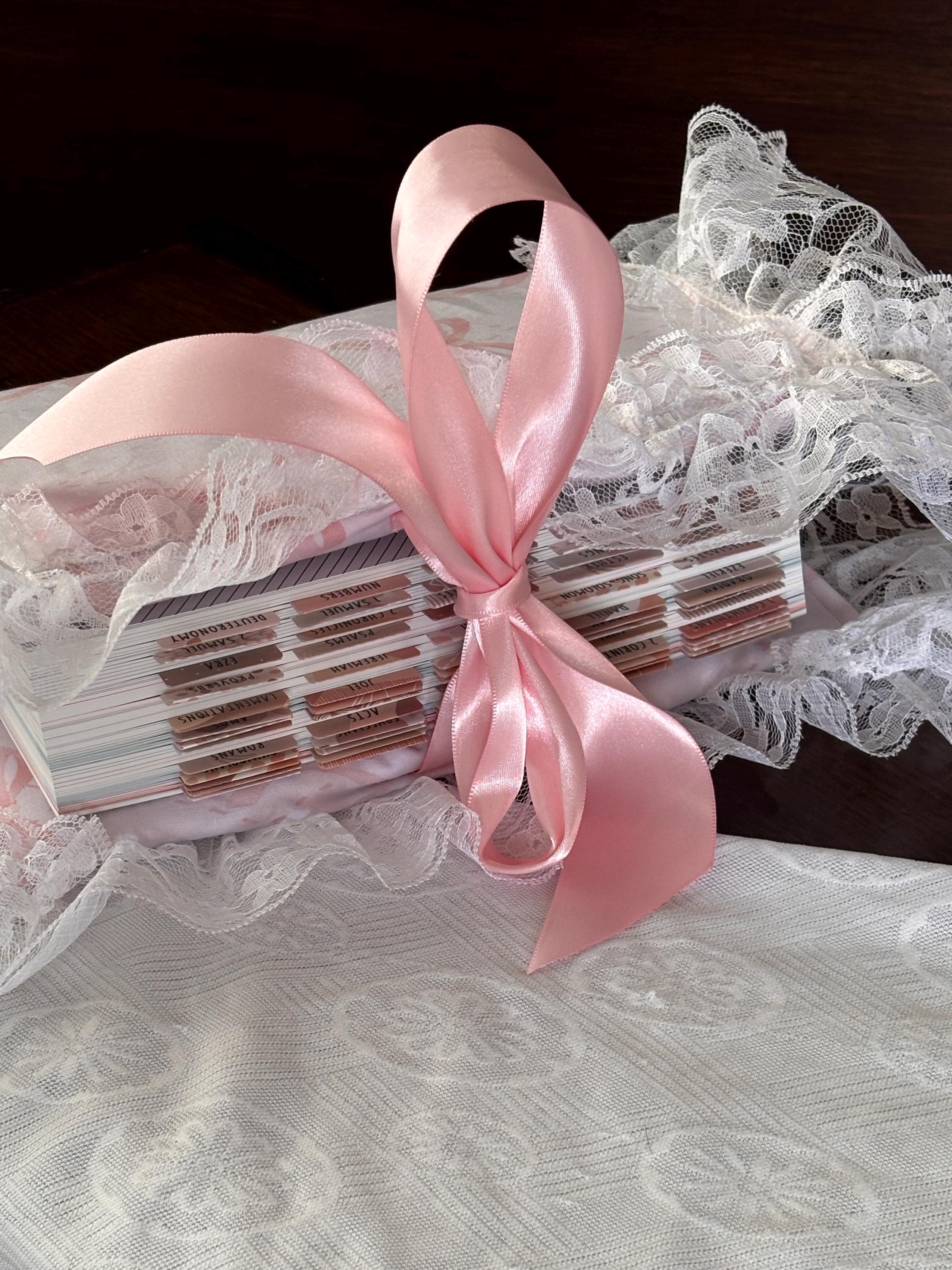 Frilly Bible Cover, Shabby Chic Pink Ribbon & Lace Scripture Case - Etsy