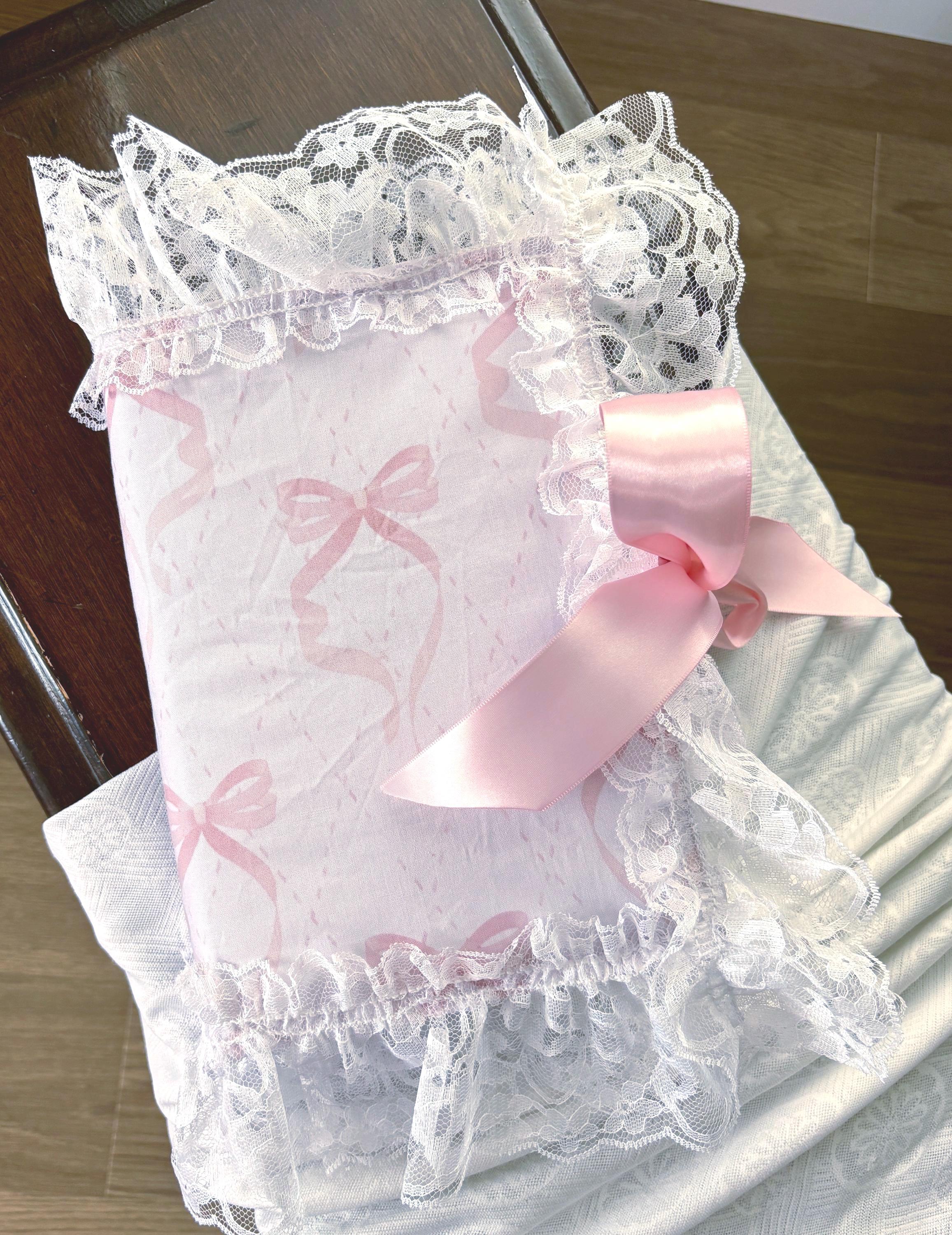 Frilly Bible Cover, Shabby Chic Pink Ribbon & Lace Scripture Case - Etsy