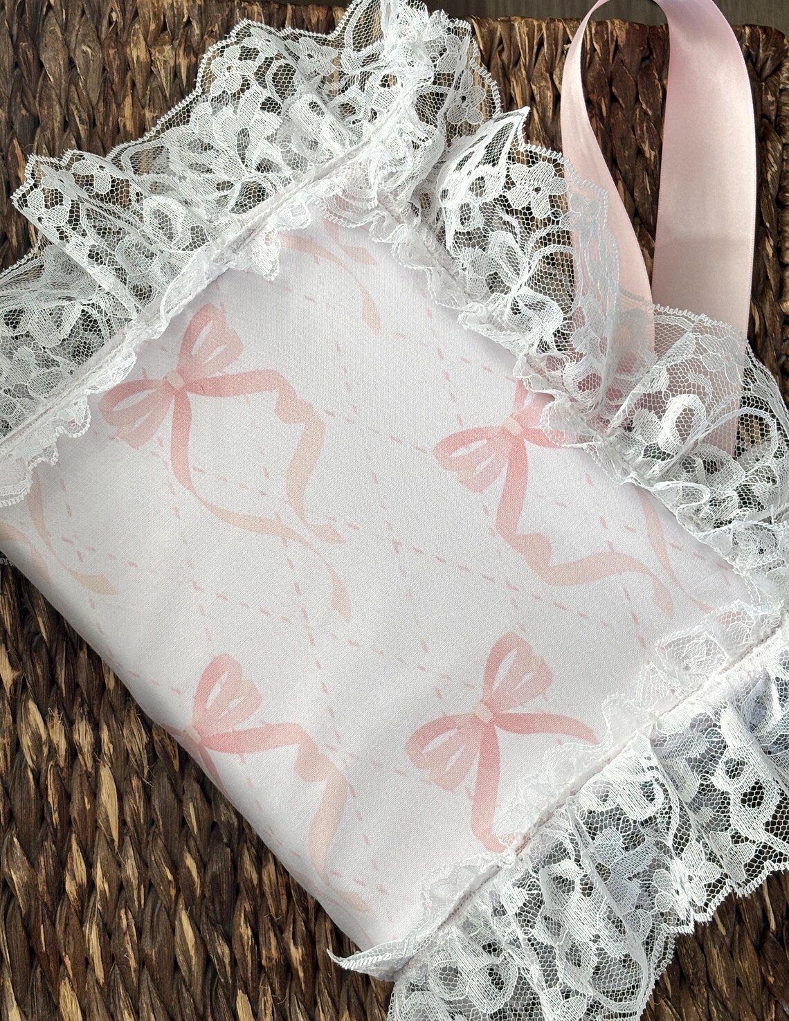 Frilly Bible Cover, Shabby Chic Pink Ribbon & Lace Scripture Case - Etsy