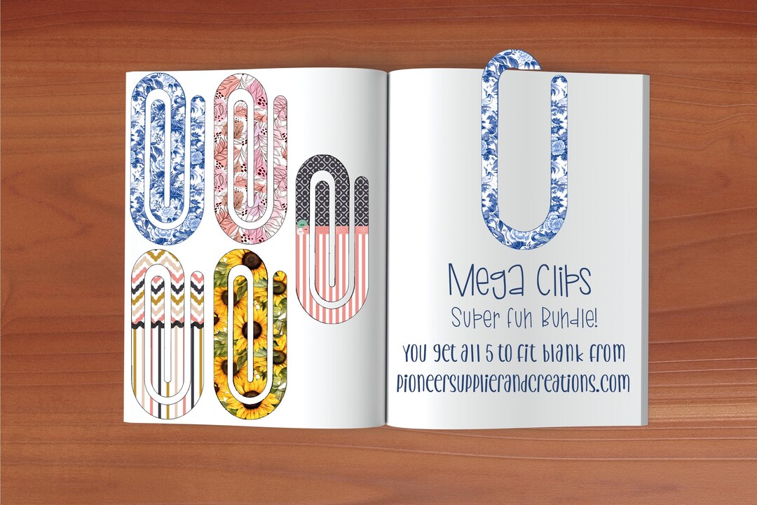Mega Jumbo Paper Clip Bookmark Bundle Use Mdf Acrylic Instant Download ...