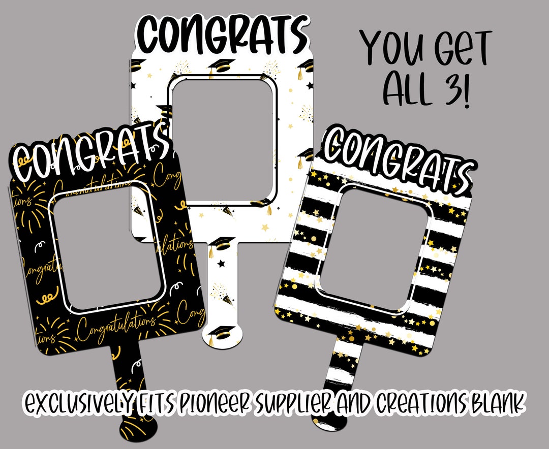 Congrats Fan Bundle of 3 Grad Designs Personalize Instant Download ...