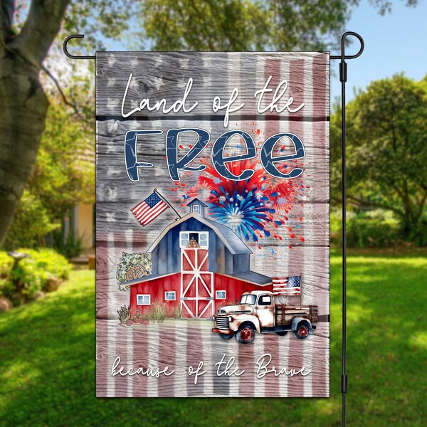 Land of the Free Garden Flag - Etsy