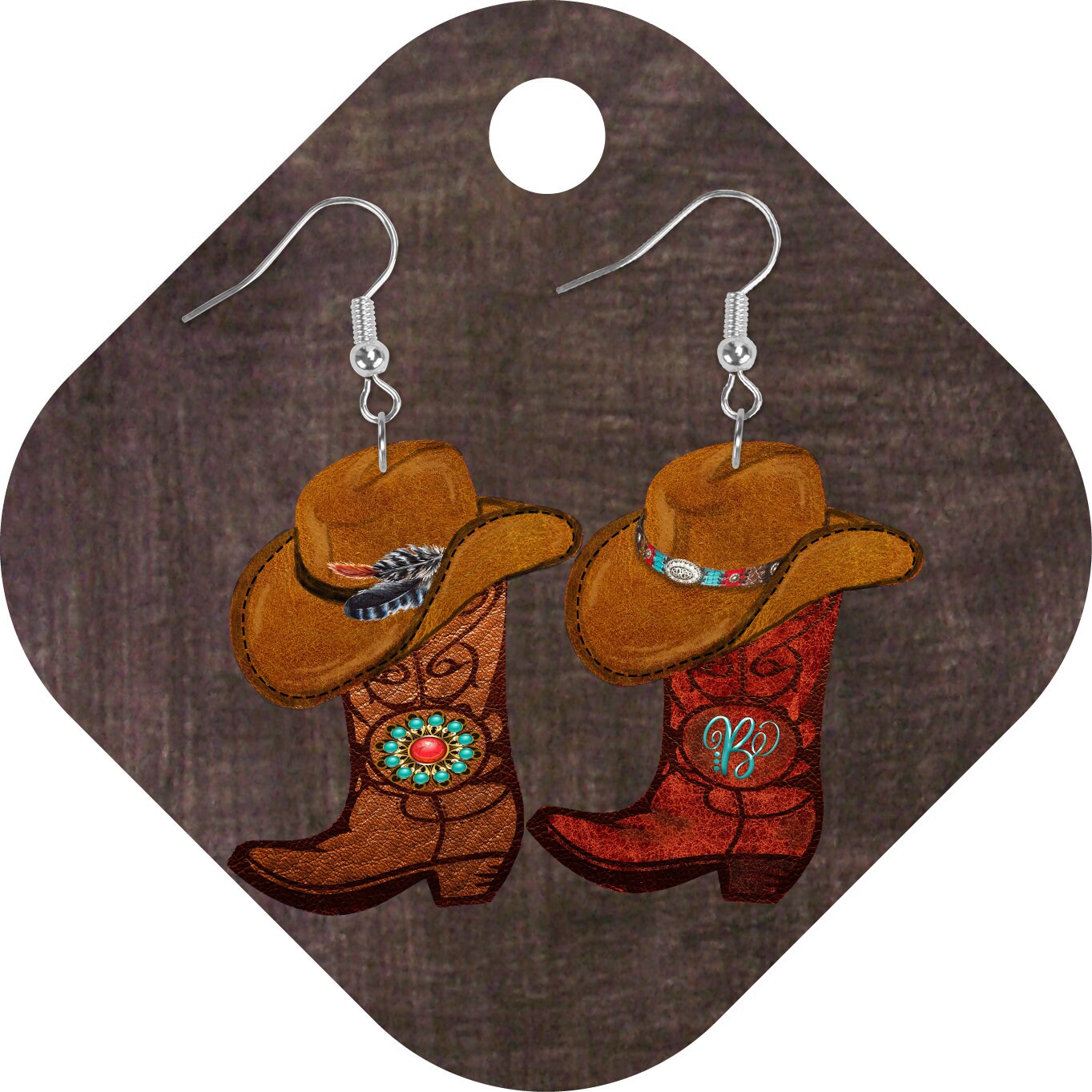 2 Designs Cowboy Boots and Hats With Space for Monogram. - Etsy