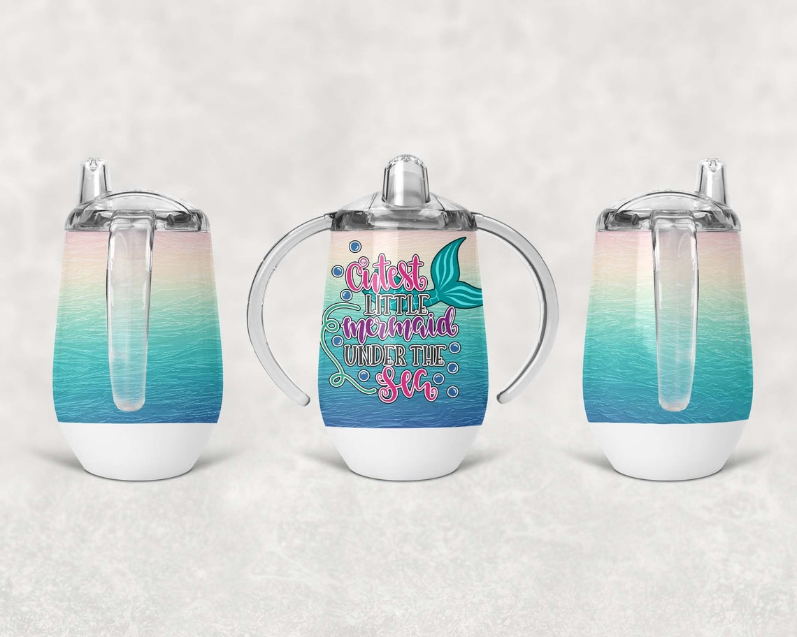 Cutest Little Mermaid Under the Sea Sippy Cup Digital Design - Etsy