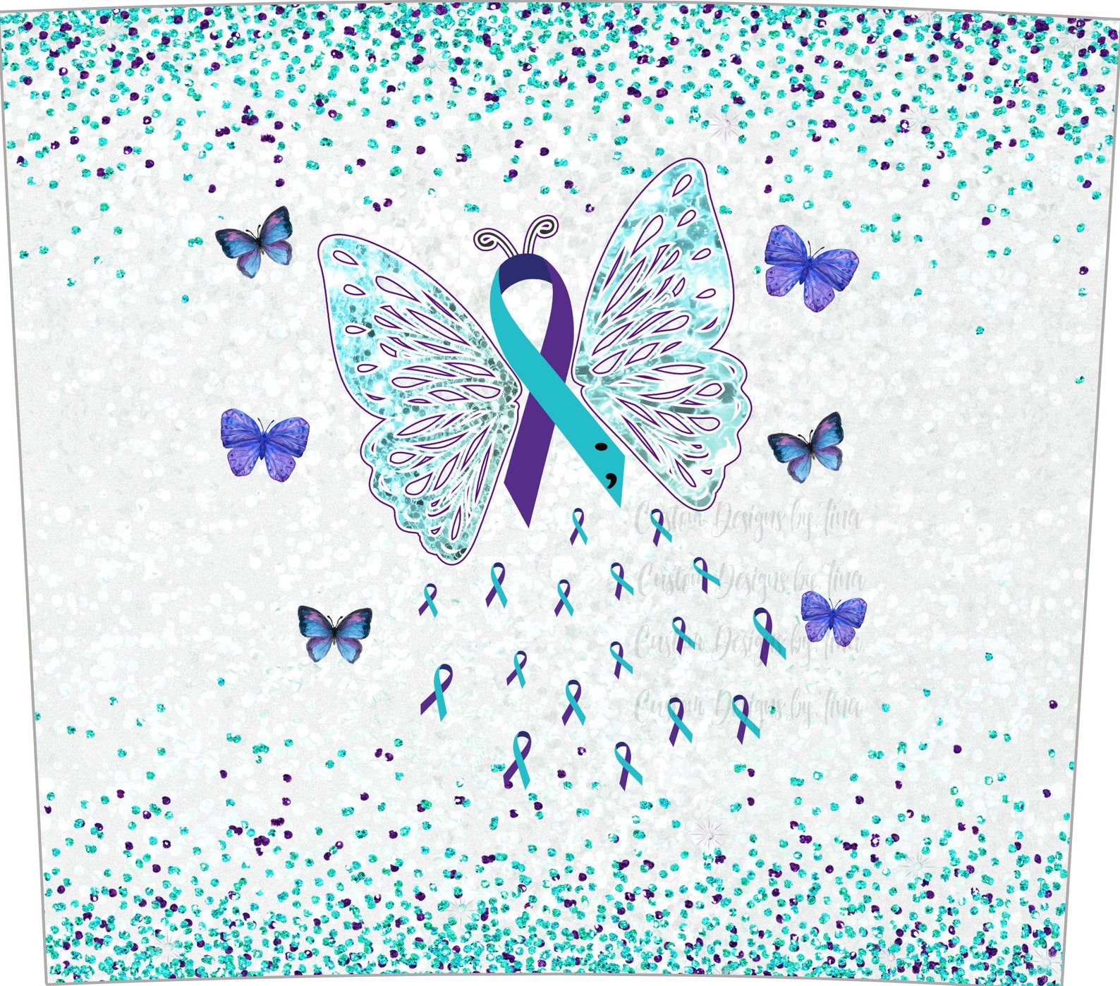 Butterflies and Suicide Awareness Ribbons Room Enough to Add - Etsy