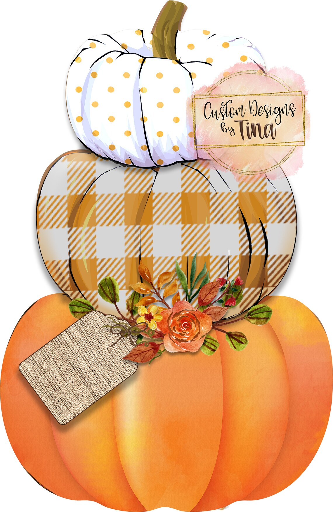 2 Design Options for Stacked Pumpkin Tag Wordsl or Blank - Etsy