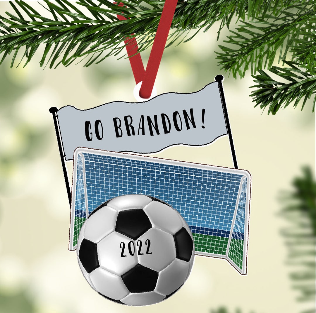 Soccer Ornament Ball Goal Banner Add Year and Name Instant Download ...