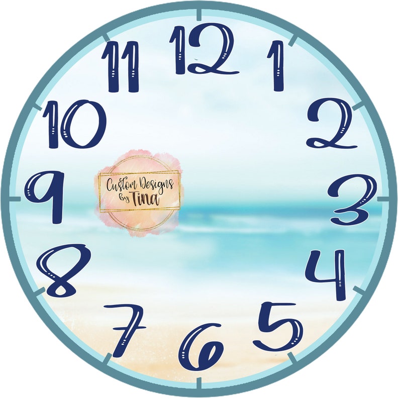 Calming Beach Clock Instant Download Digital Design Hardboard - Etsy