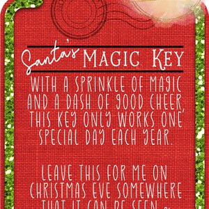 Santas Magic Key With Ornament Poem Instant Download Digital Design for ...