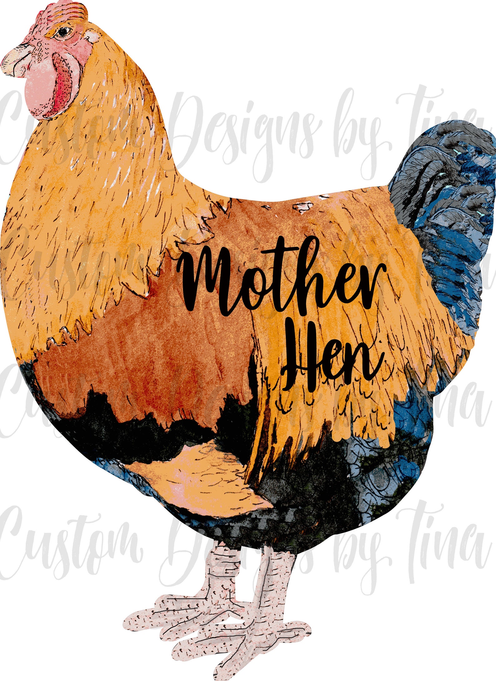 Colorful Chickens With 2 Digital Design Options for - Etsy