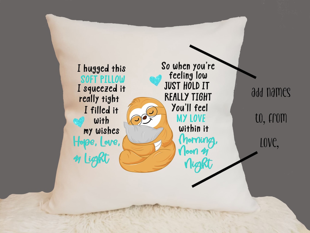 Sloth Hugging Pillow With Poem Design for Pillows Instant Download ...