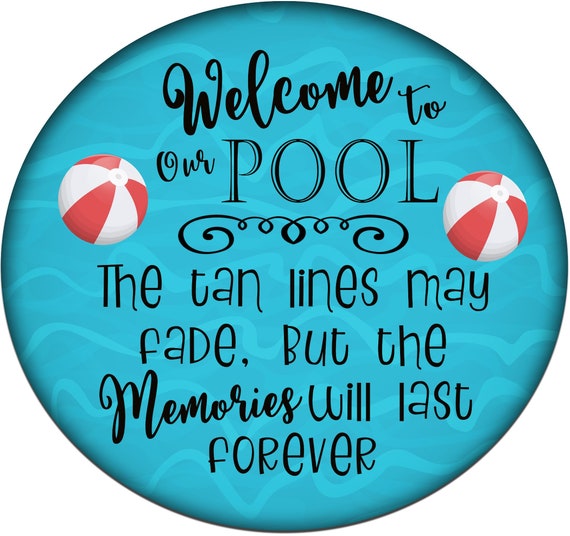 Welcome to Our Pool Make Memories Digital Design Hardboard | Etsy