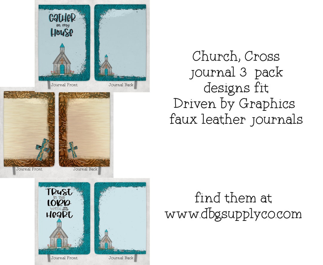 3 Design Bundle Cross Church Journal Covers Instant Download Digital ...